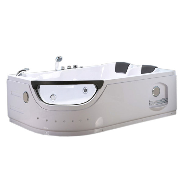 Simba USA 71.6'' x 48'' Corner Bathtub with Faucet | Wayfair